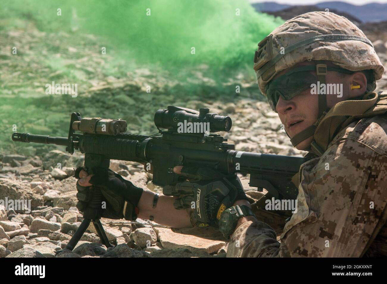 A rifleman with 3rd Battalion, 25th Marines, 4th Marine Division ...