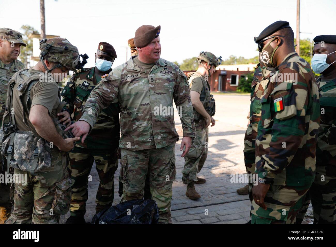 U.S Army Soldier Sgt. 1st Class Jamie Vincent explains the use of ...
