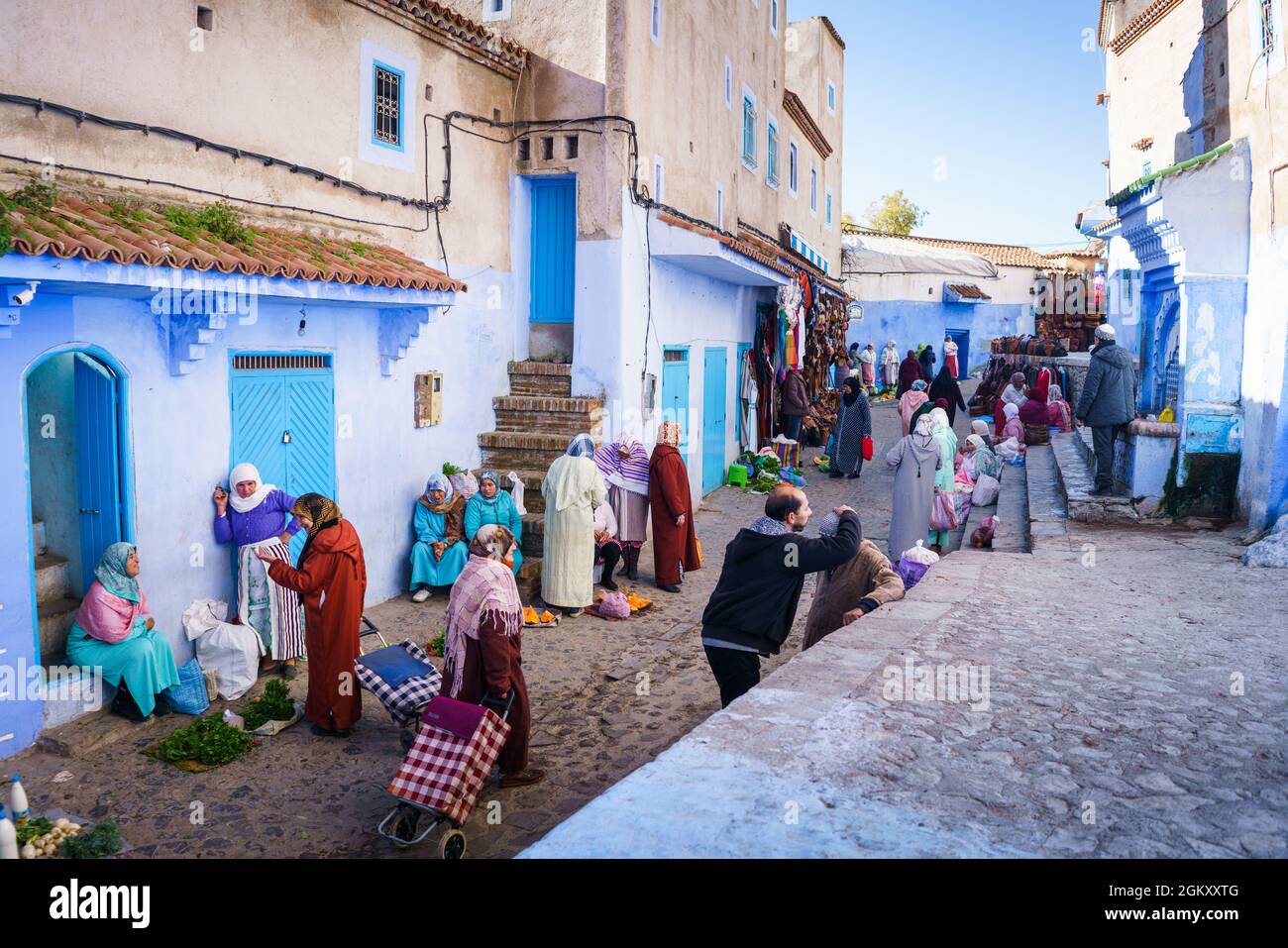 Street scene in the Chefchaouen, Morocco, Africa Stock Photo - Alamy
