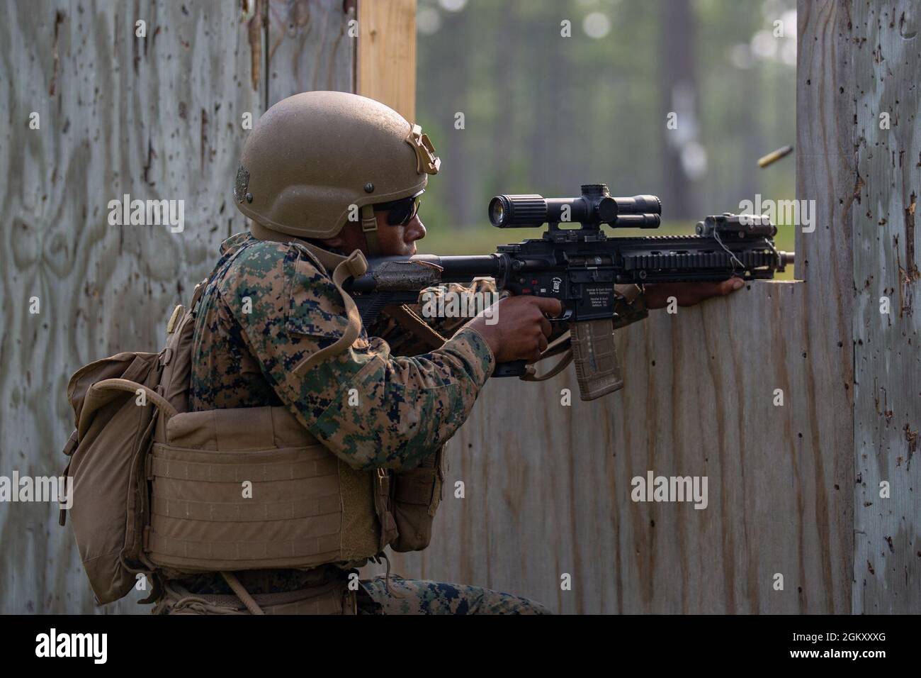 U.S. Marine Corps Pvt. Dahe C. Gibbs, a student with the School of ...