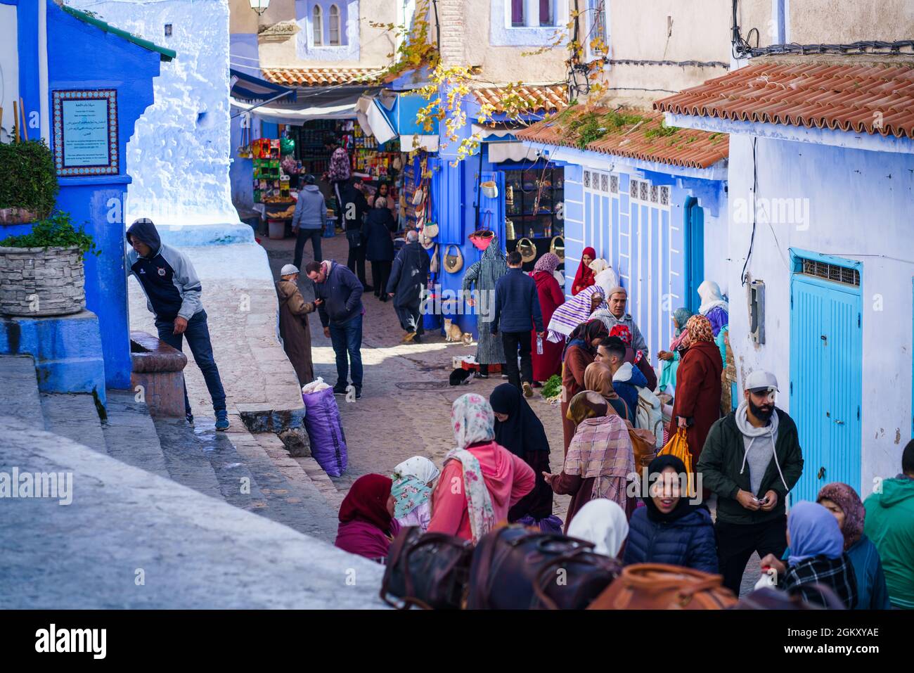 Street scene in the Chefchaouen, Morocco, Africa Stock Photo - Alamy
