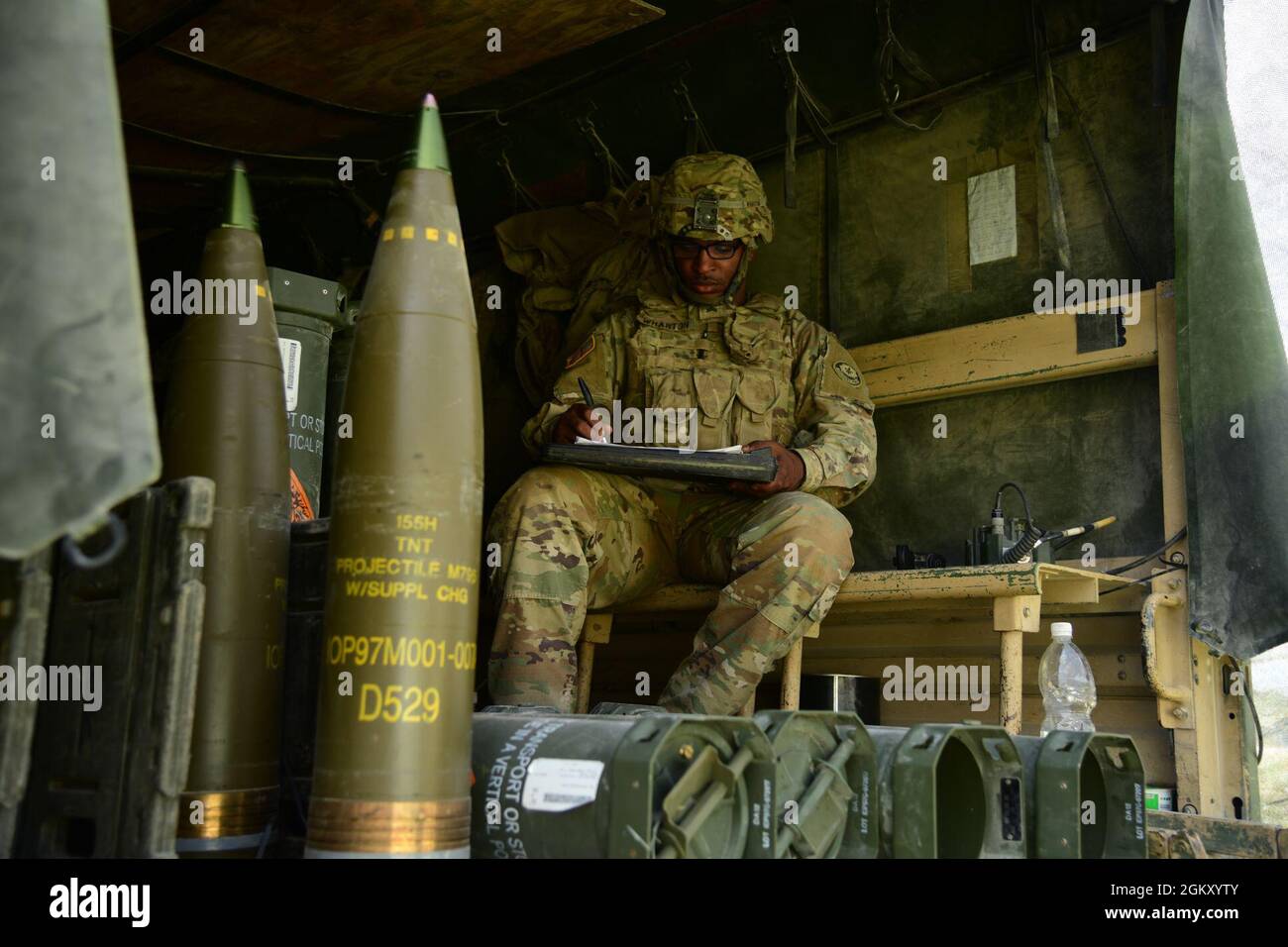 U.S. Army Sgt. Maurice Wharton, ammo team chief assigned to Cobra ...