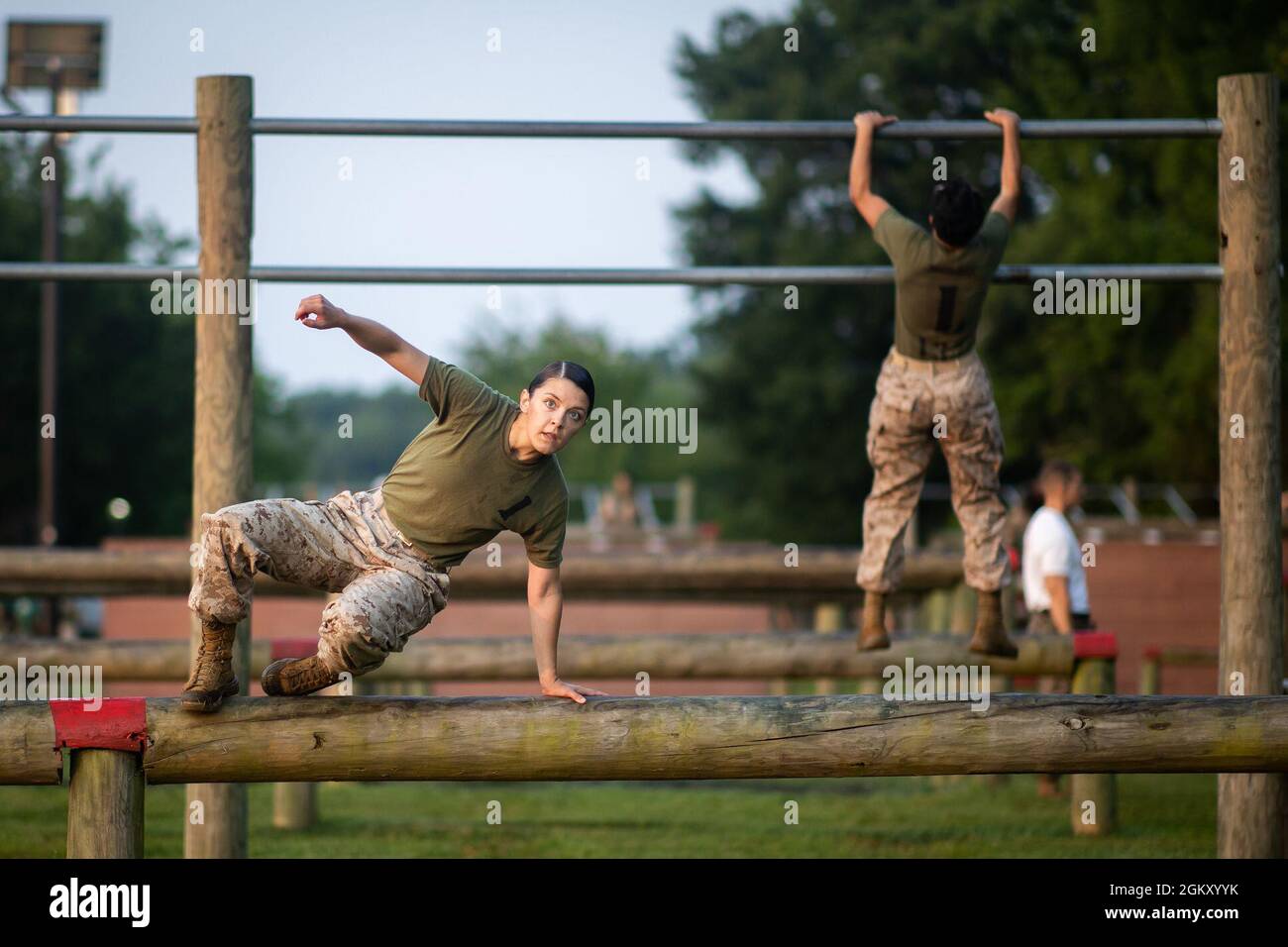 A U.S. Marine Corps officer candidate with Lima Company participates in ...