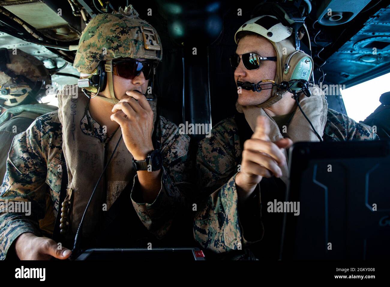 U.S. Marines with 1st platoon, Bravo Company, 3rd Radio Battalion ...
