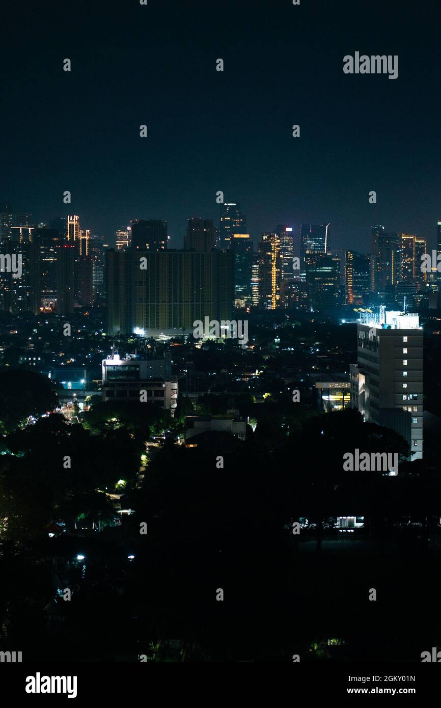 JAKARTA, INDONESIA - Jul 10, 2021: The SCBD financial district in ...