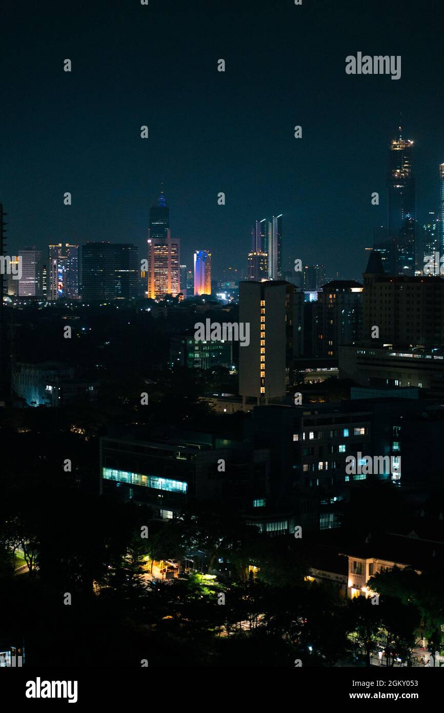 JAKARTA, INDONESIA - Jul 07, 2021: A skyline of Jakarta Indonesia at ...