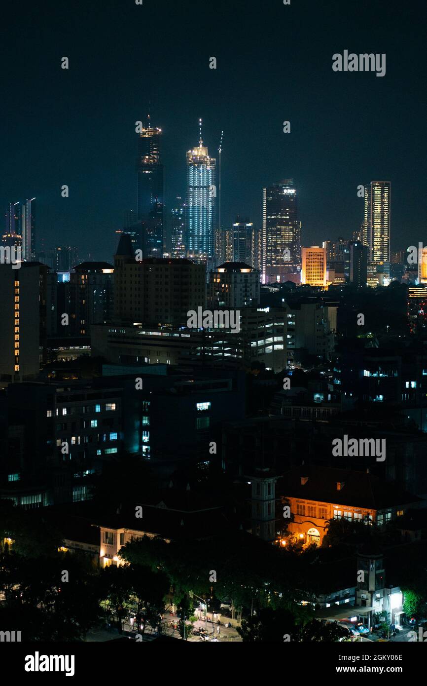 JAKARTA, INDONESIA - Jul 07, 2021: A skyline of Jakarta Indonesia at ...