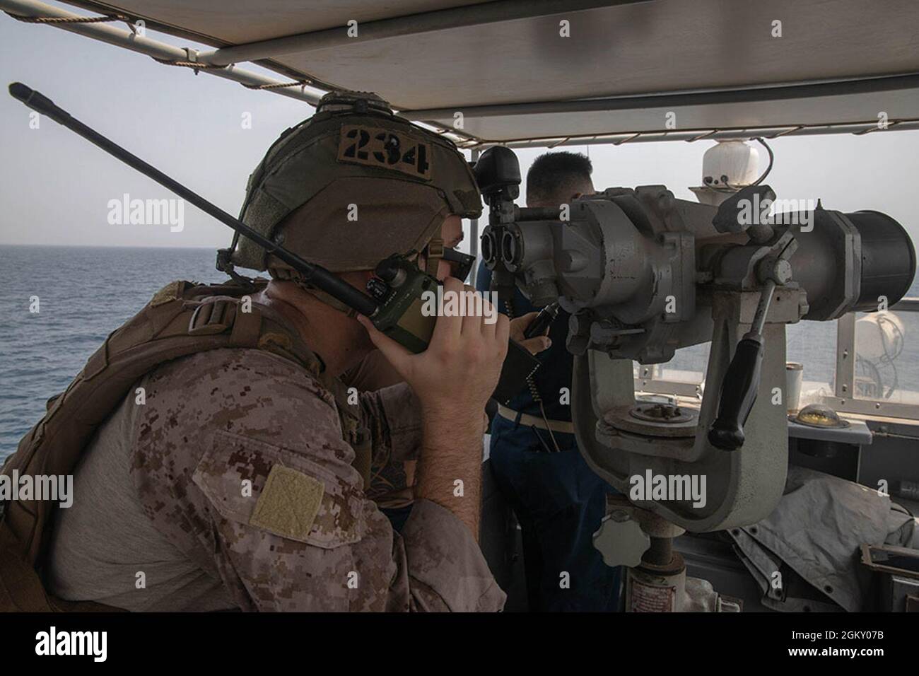210722-A-UH336-0089 ARABIAN GULF (July 22, 2021) – A Marine assigned to ...