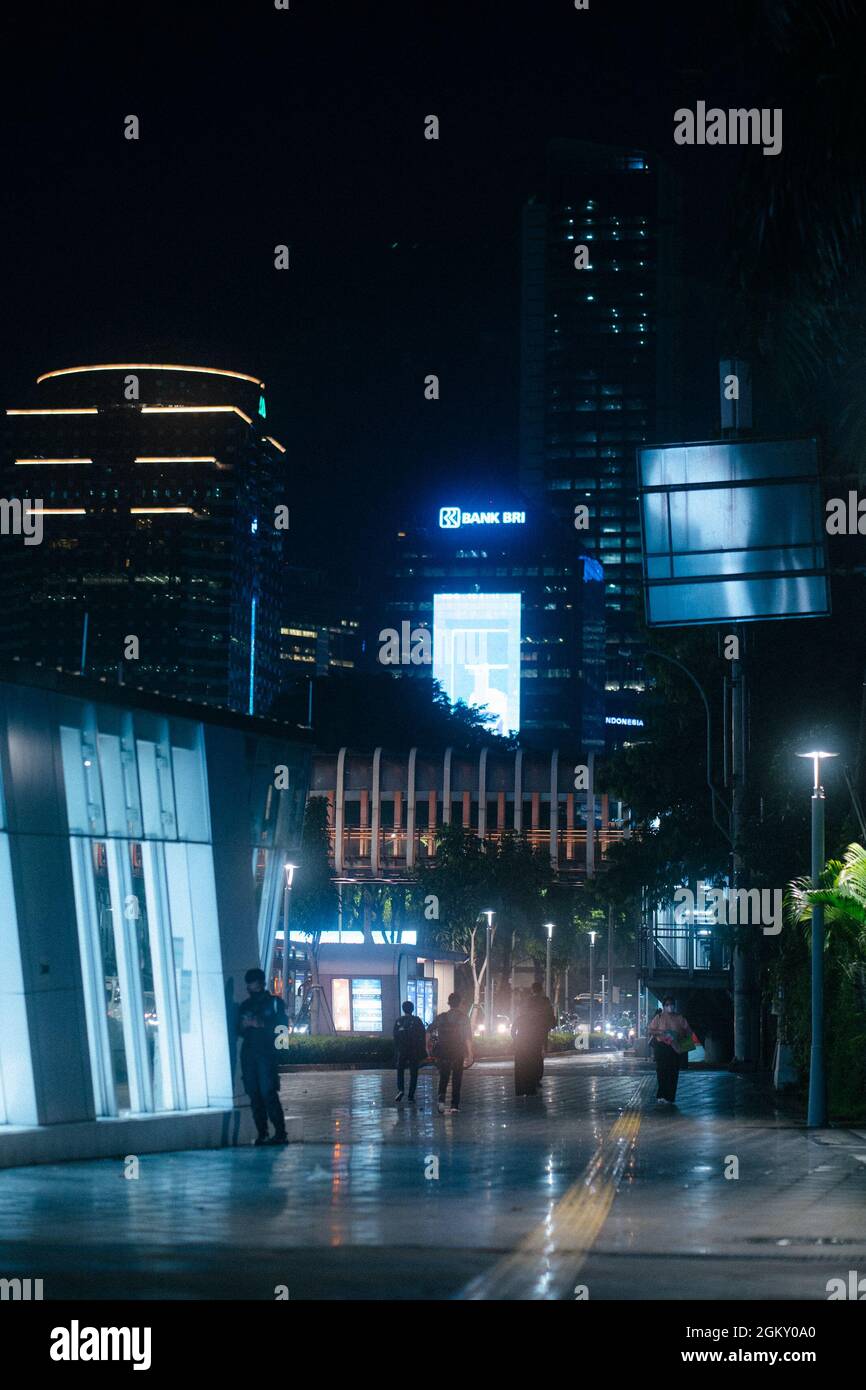 JAKARTA, INDONESIA - Jul 13, 2021: The SCBD financial area in Jakarta ...