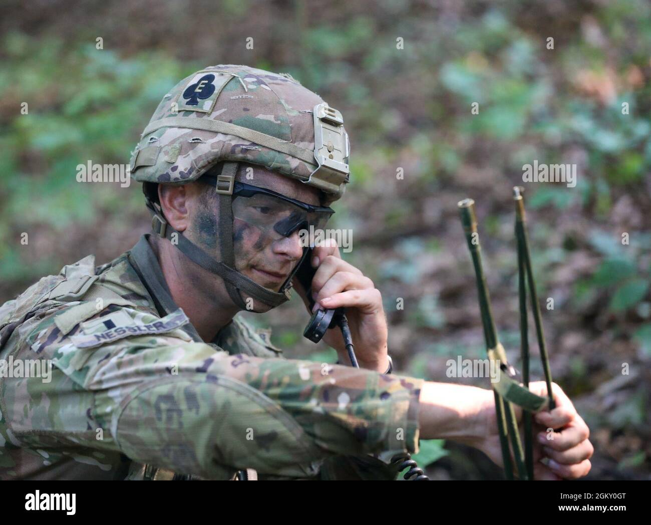 A Soldier assigned to the Route Clearing Platoon, Bravo Company, 326th ...