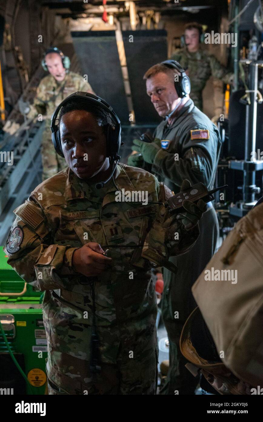 U.S. Air Force Capt. Courtney Adams, a flight nurse from the 167th ...