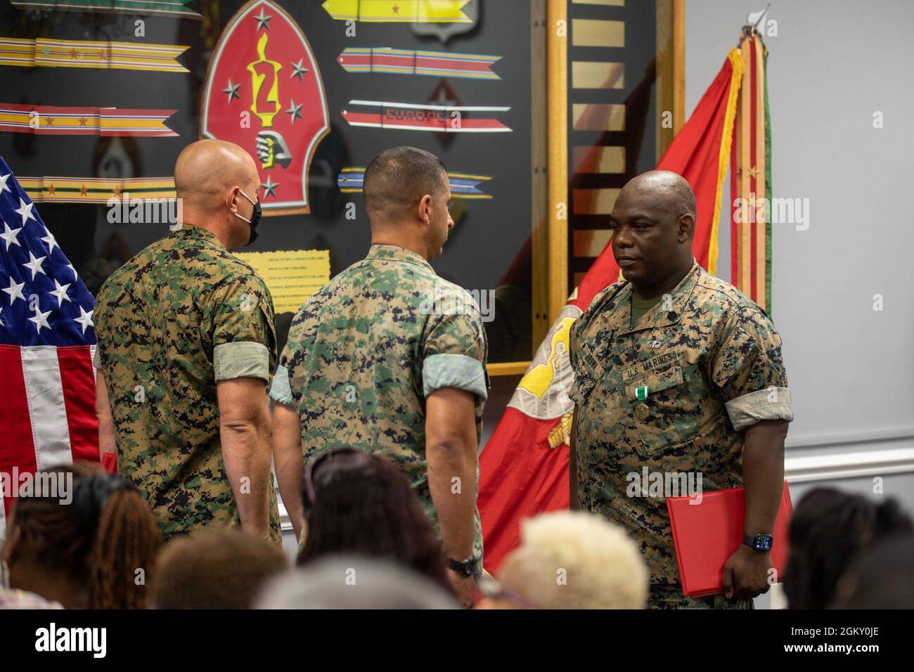 Gunnery Sgt. Anthony Brown, right, a Houston native and the 22nd Marine ...