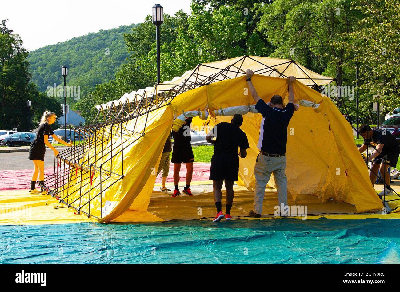 Cadets and staff members from Keller Army Community Hospital set up ...
