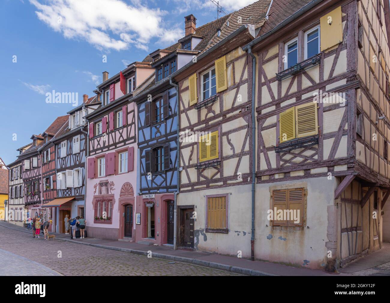 Colmar, France - 09 16 2021: Typical houses and colorful facades in ...