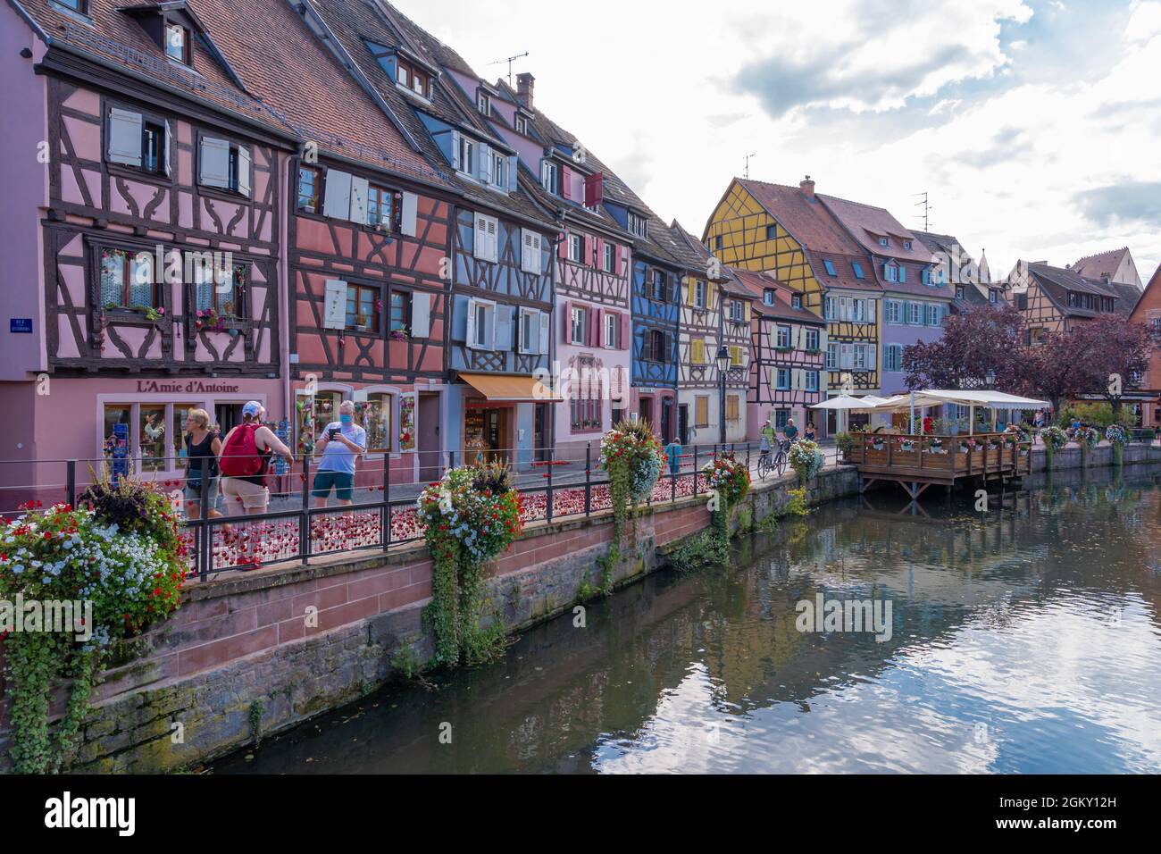 Colmar, France - 09 16 2021: Typical houses and colorful facades in the ...