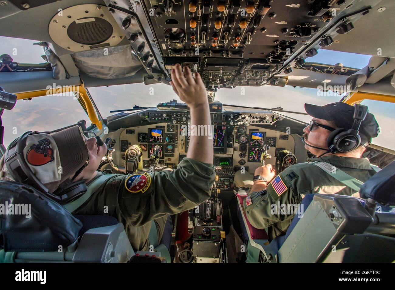 Capt. Dave Matherly and Maj. Rob Delabar, pilots with the 54th Air ...
