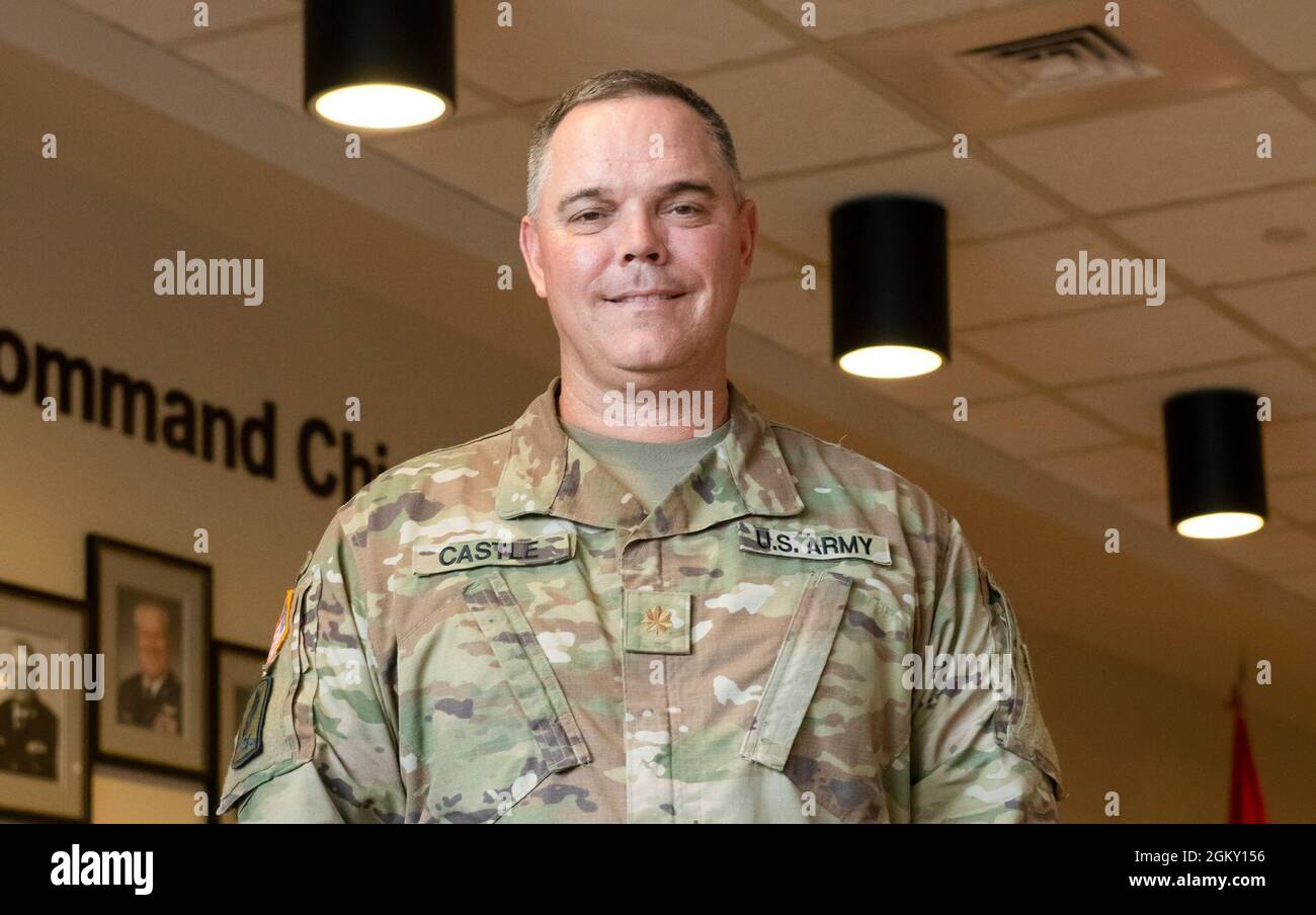 Maj. Cory Castle poses for a picture after an interview at the Joint ...