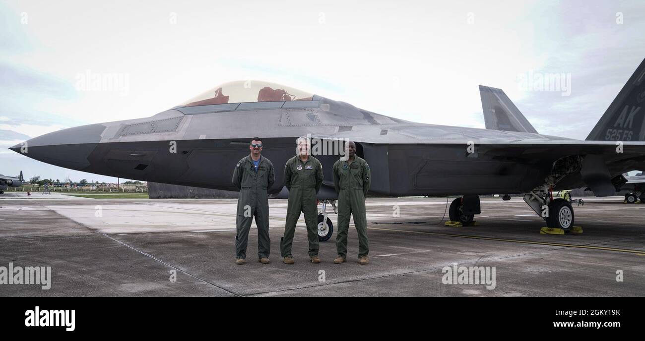 U.S. Air Force Brig. Gen. Jeremy T. Sloane, 36th Wing commander, center ...