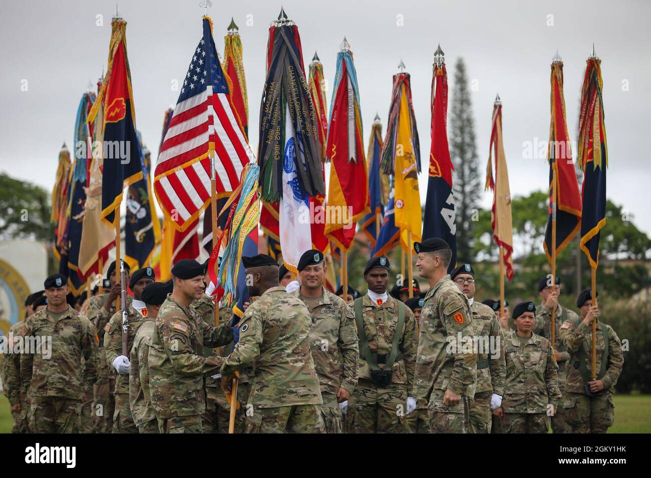 Maj. Gen. Xavier Brunson, Deputy Commanding General of I Corps, passes ...