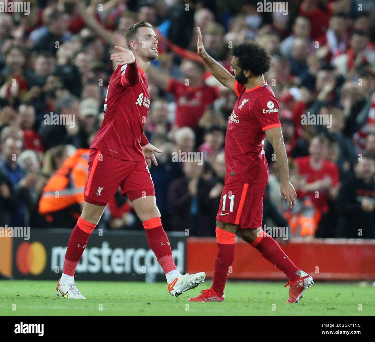 Liverpool, England, 15th September 2021. Jordan Henderson of Liverpool ...