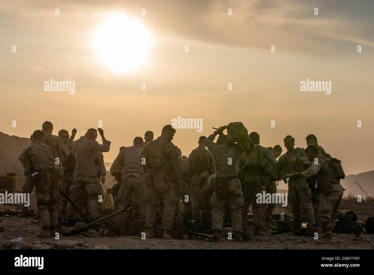 Marines with 3rd Battalion, 25th Marines, 4th Marine Division, gear up ...