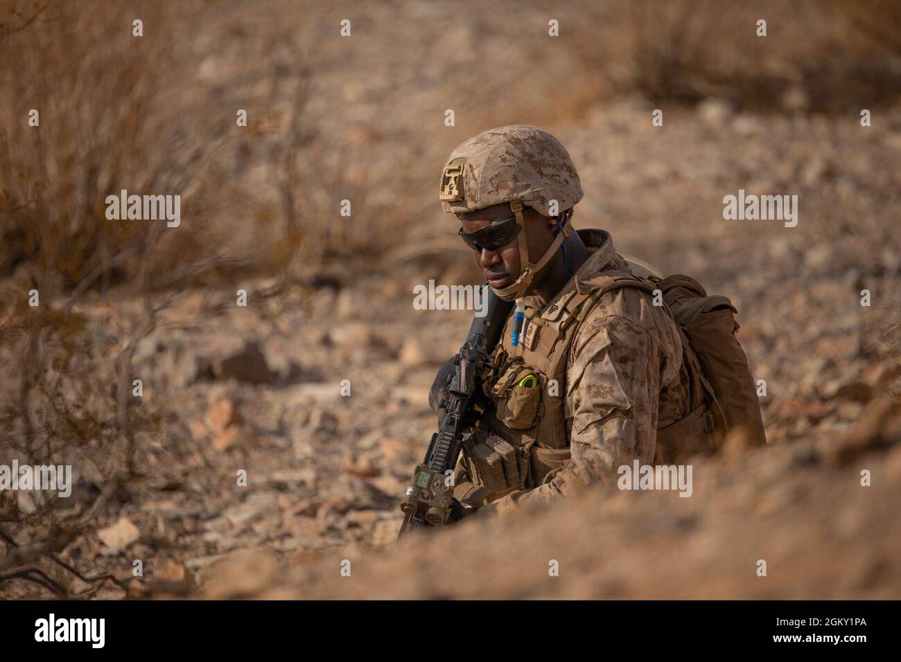 A Marine with Kilo Company, 3rd Battalion, 25th Marines, 4th Marine ...