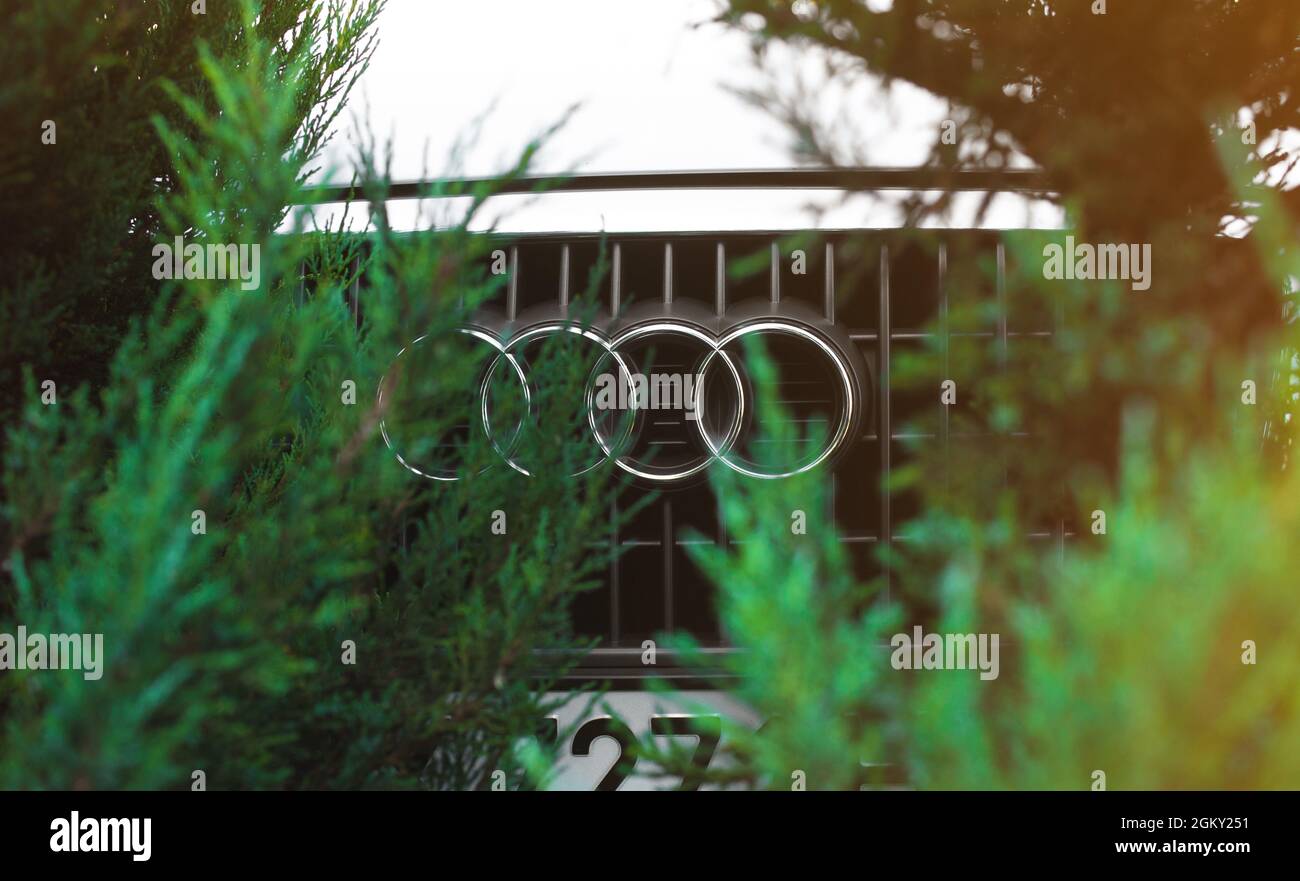 Kharkov, Ukraine - September 13, 2021: Audi brand logo, emblem, symbol ...