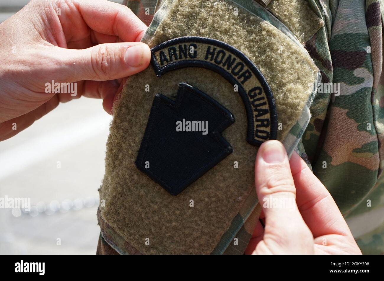The Army National Guard Honor Guard tab is placed above the 28th ...