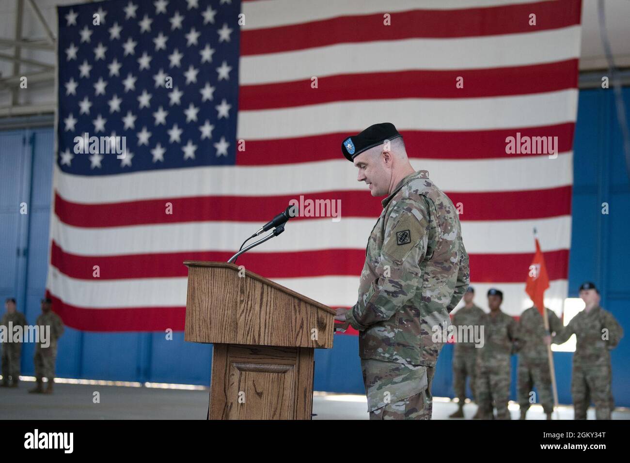 The 39th Strategic Signal Battalion Commander, Lt. Col. Jared Snawder ...