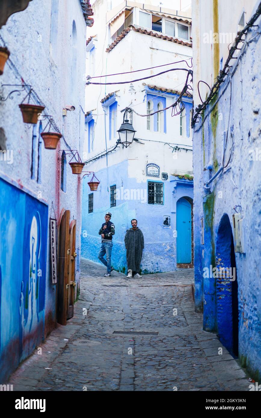 Street scene in the Chefchaouen, Morocco, Africa Stock Photo - Alamy