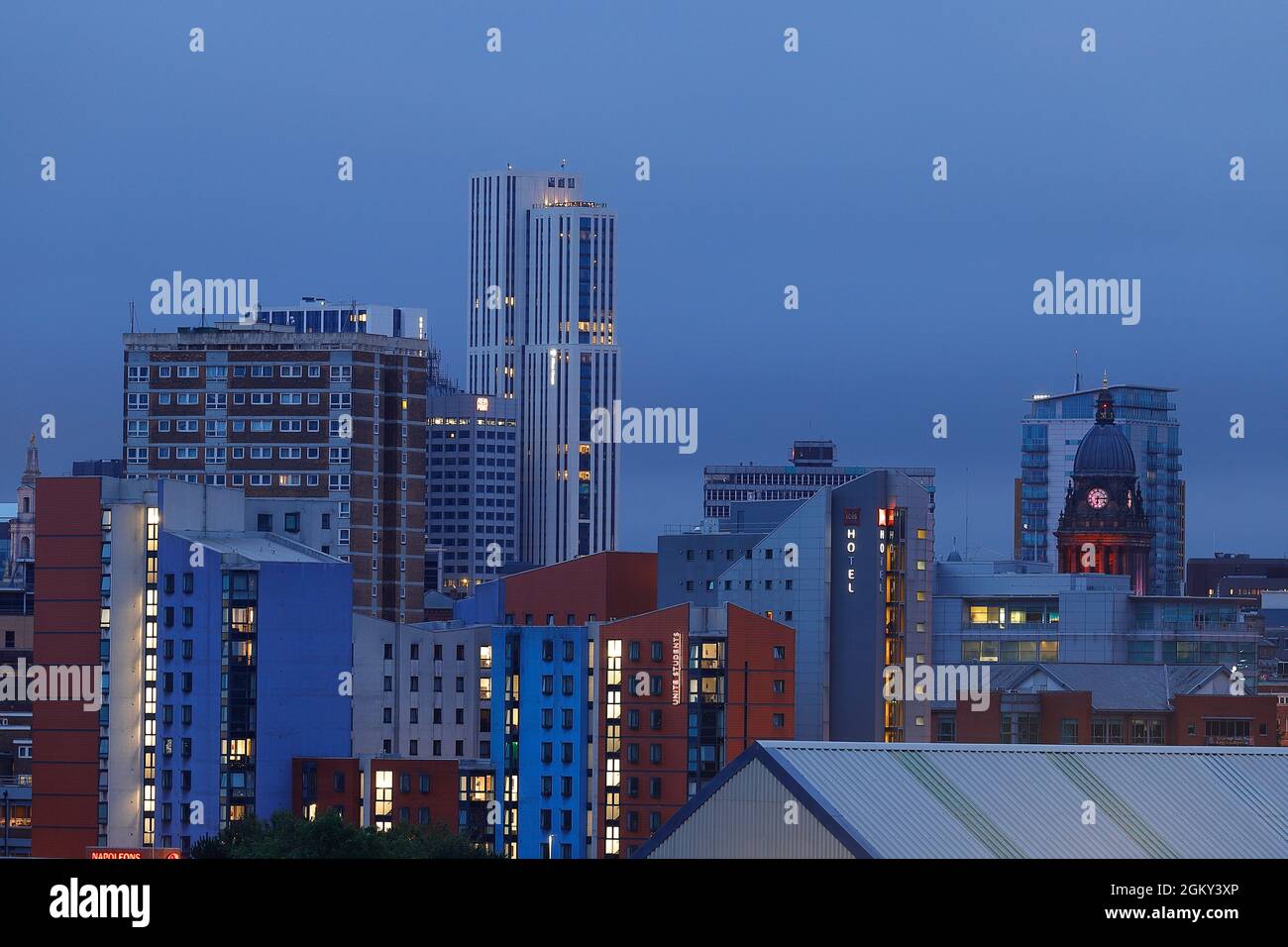 Leeds City Centre skyline with the new tallest building in Yorkshire ...