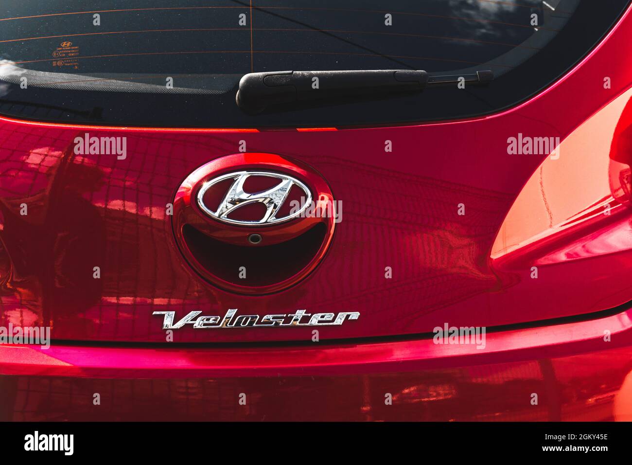 Kharkov, Ukraine - September 13, 2021: Hyundai brand logo and emblem on ...