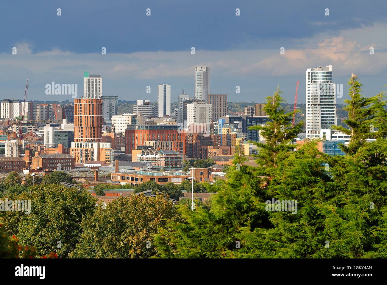 Views across Leeds City Centre from Beeston Stock Photo - Alamy