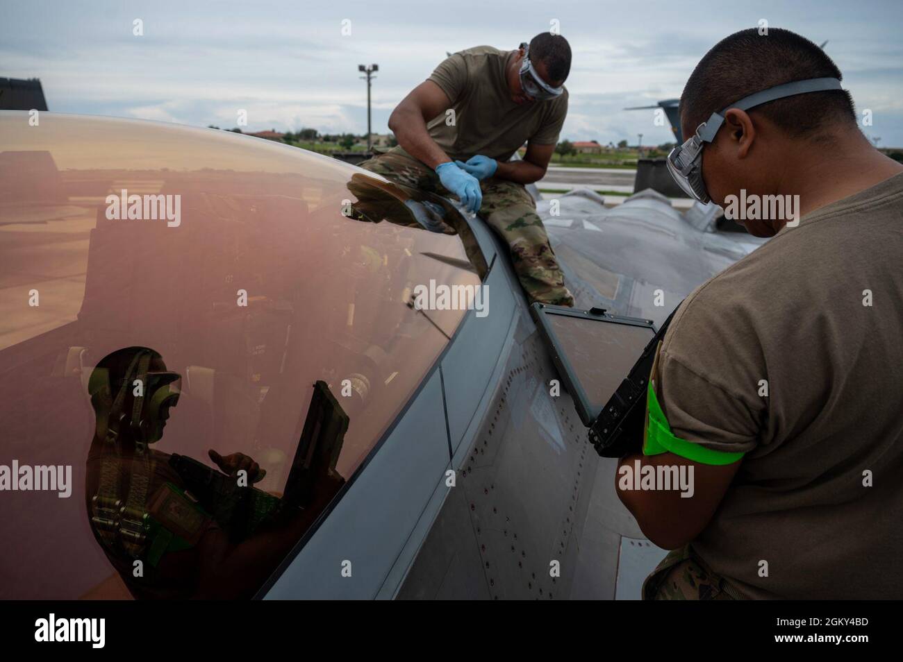 U.S. Air Force SrA Greg Unthank (left) and SrA Chris Eugenio (right ...