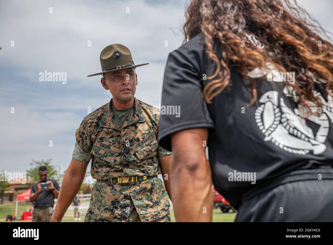 U.S. Marine Corps Staff Sgt. Angel Godina, a drill instructor with ...