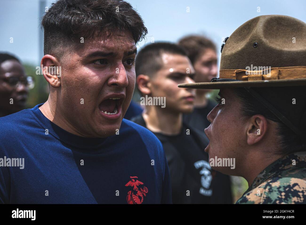 U.S. Marine Corps Sgt. Alejandra EstradaRodriguez, a drill instructor with 4th Recruit Training ...