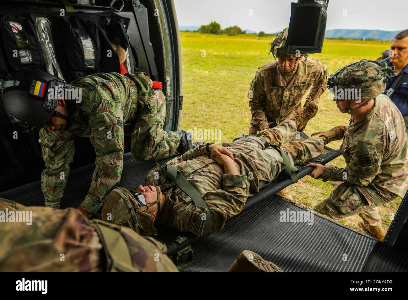 U.S. Army 82nd Airborne Division medics and a Colombian army combat ...