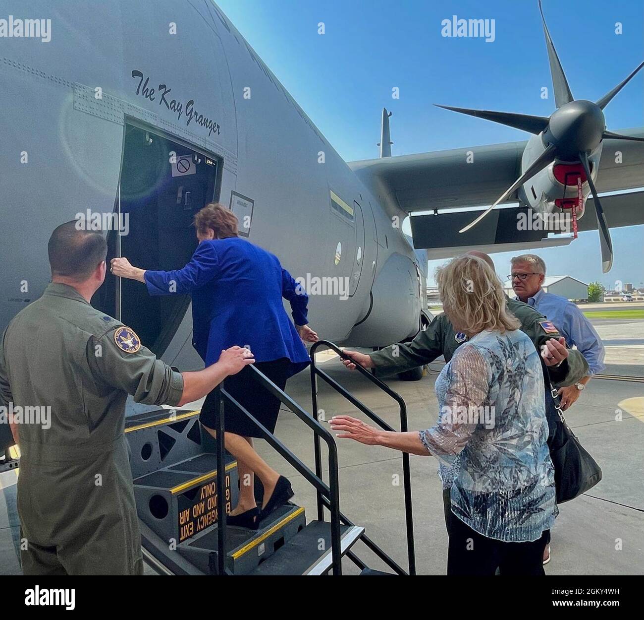 Congresswoman Kay Granger enters the first C-130J that arrived at Naval ...