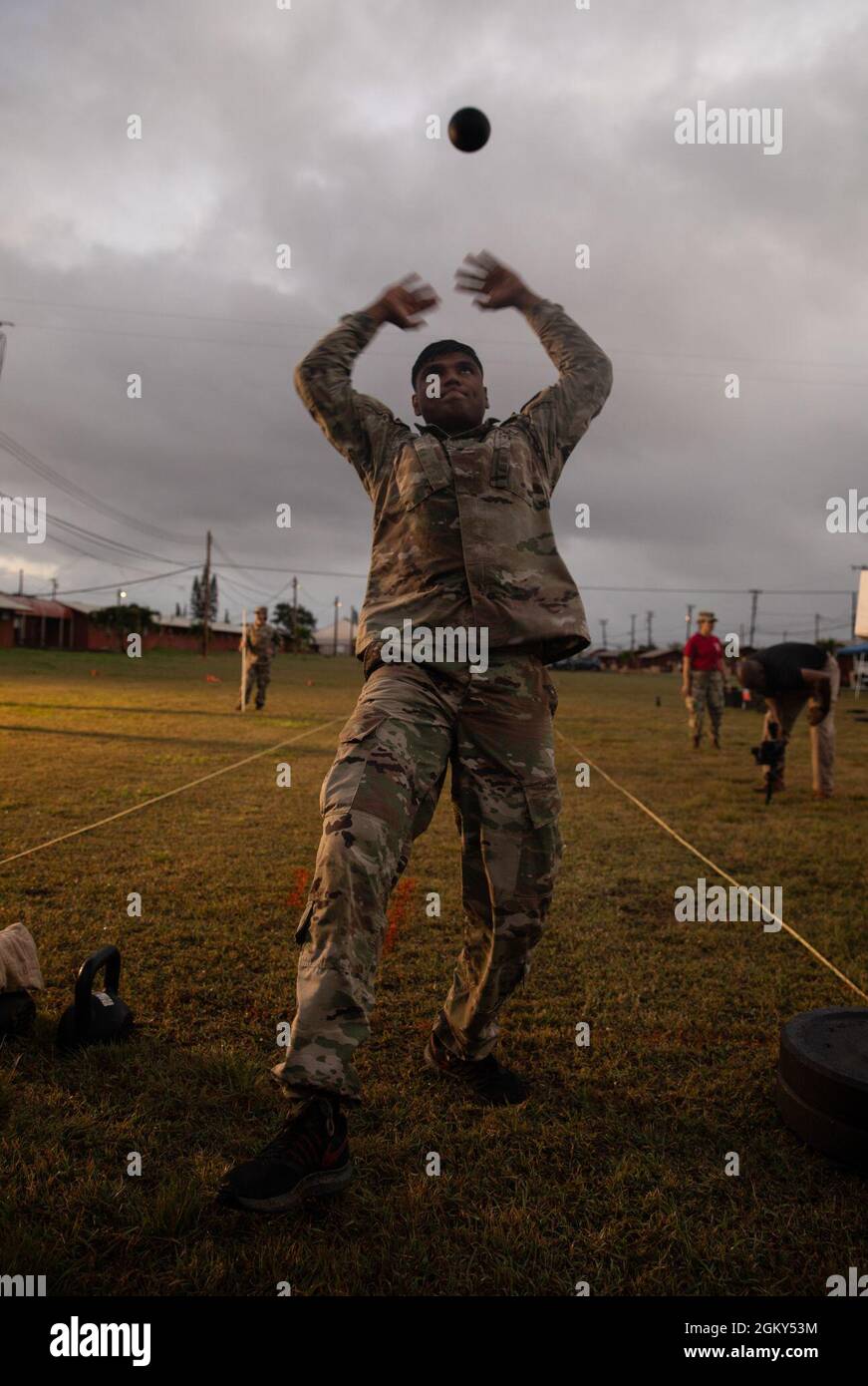 U.S.Army Soldier participates in an Army Combat Fitness Test during the ...