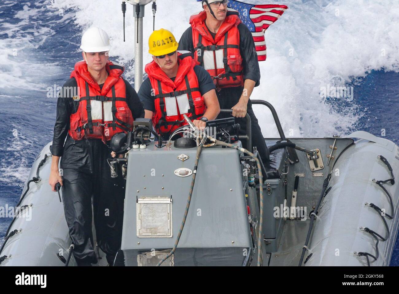 SOUTH CHINA SEA (July 25, 2021) Sailors aboard Arleigh Burke-class ...