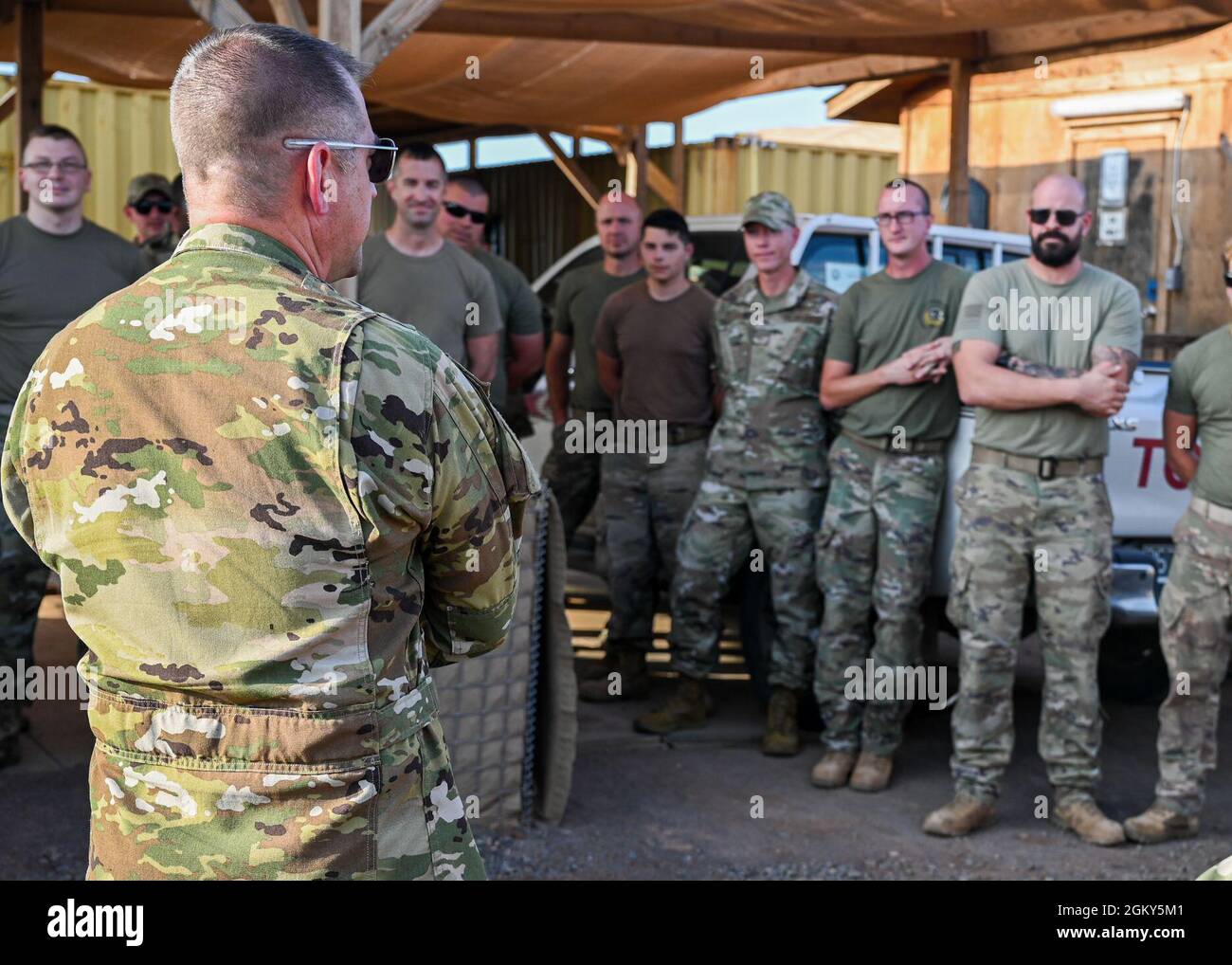 Col. Bryan T. Callahan, 435th Air Expeditionary Wing commander, speaks ...