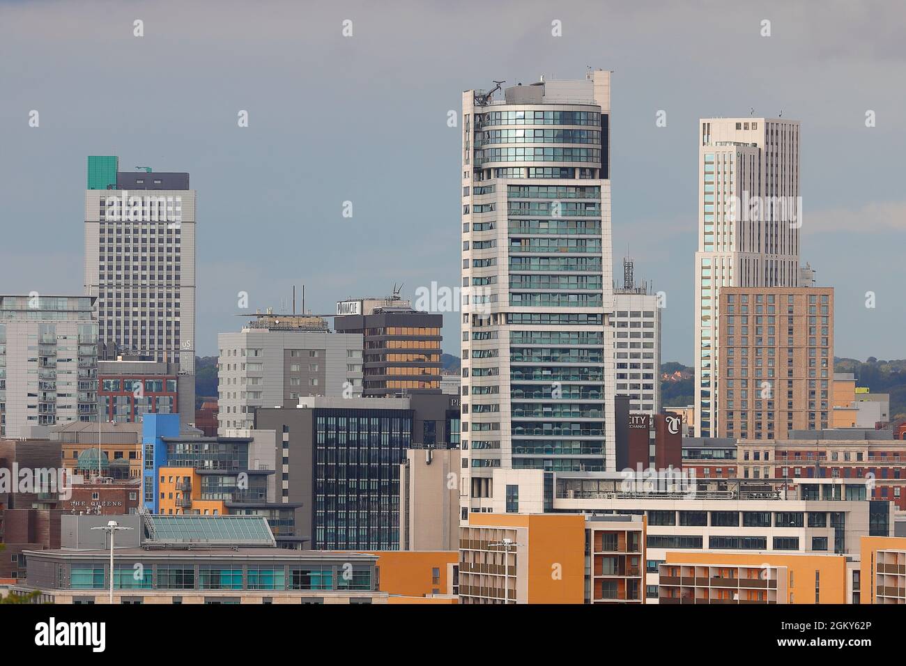 3 tallest buildings in Leeds. Sky Plaza 106m (left) Bridgewater Place ...