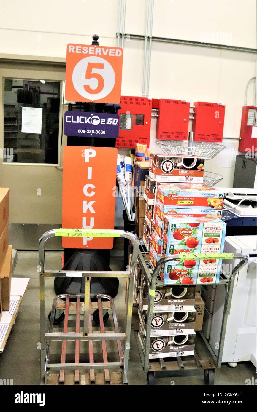 A marked storage area is shown July 26, 2021, for the CLICK2GO online ...