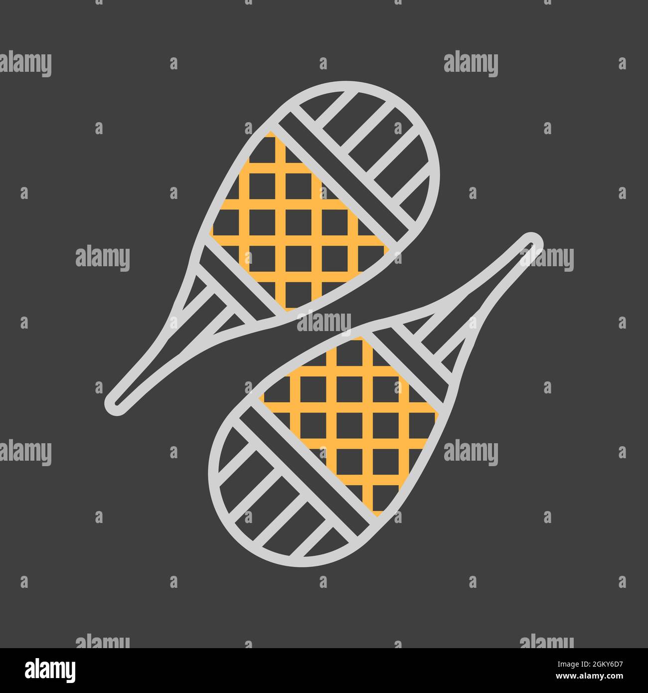 Snowshoes vector icon on dark background. Winter sign. Graph symbol for ...