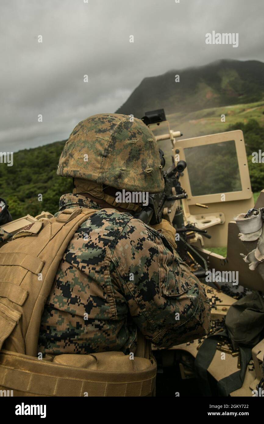 A U.S. Marine with 3d Landing Support Battalion, Combat Logistics ...