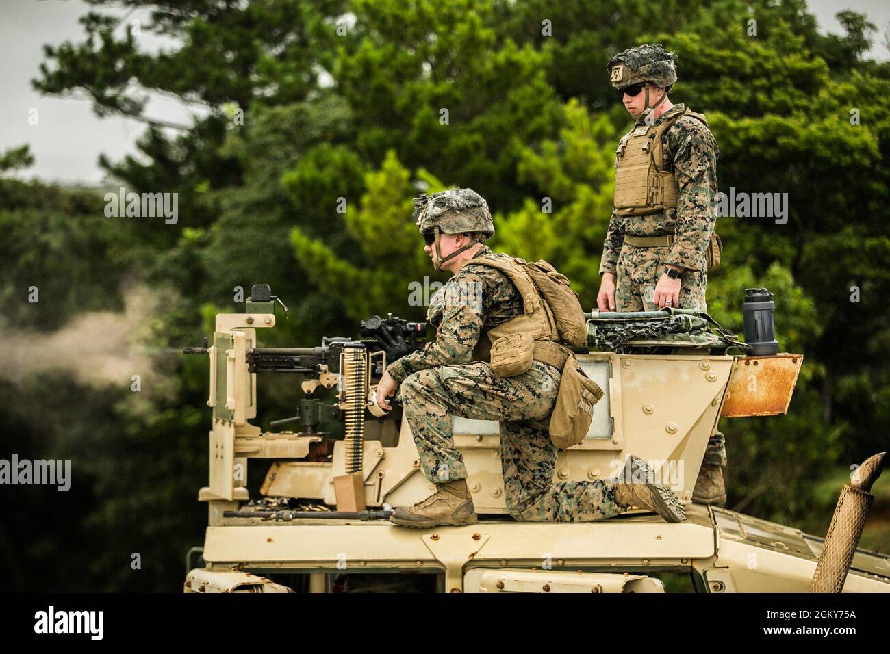 U.S. Marine Corps Lance Cpl. John Conroy, left, a team leader, and Cpl ...