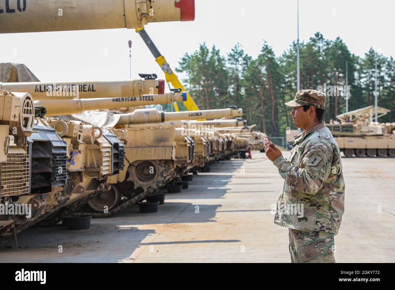 Pfc. Jesus Langarica, an M1 Armor Crewman assigned to 3rd Battalion ...
