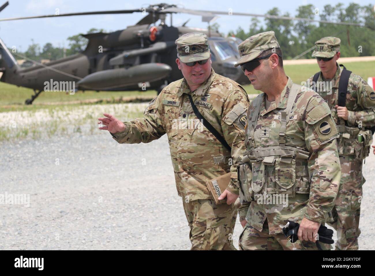Maj. Gen. Troy Galloway speaks with Lt. Col. Daniel Brady, Commander 3 ...