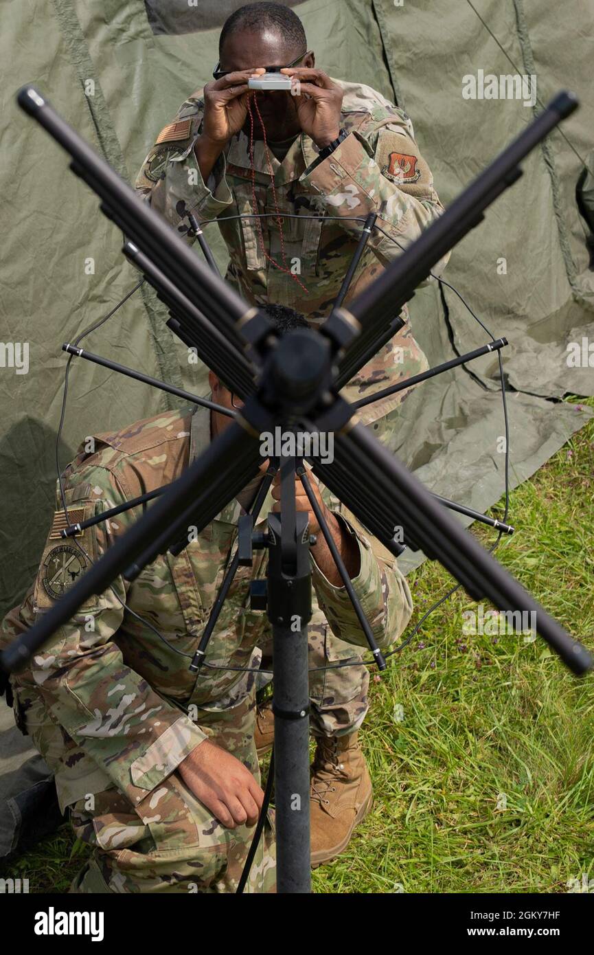 U.S. Air Force Senior Airman Claudin Josue, 1st Combat Communications ...