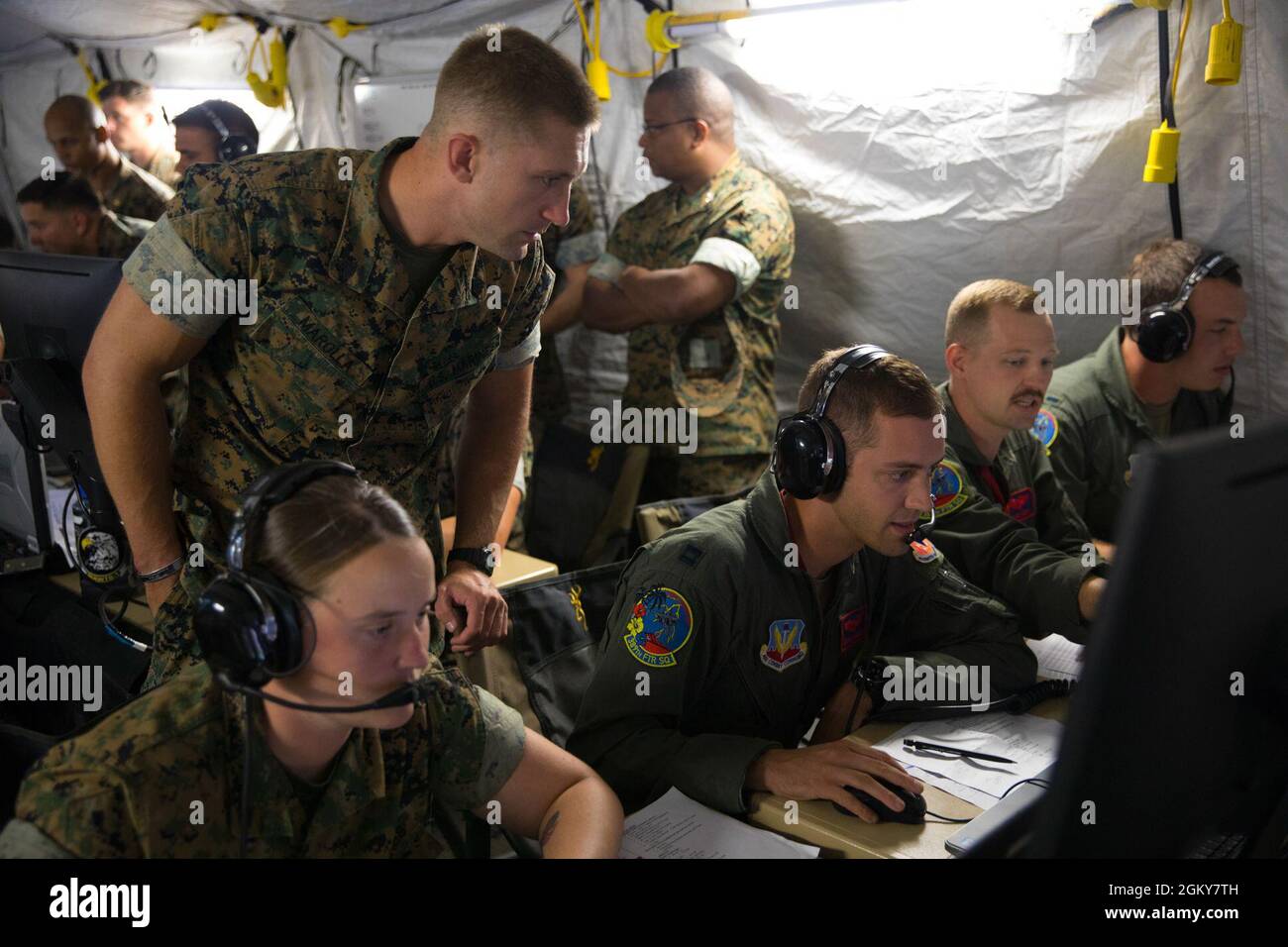 U.S. Marines with Air Defense Company Alpha, Marine Air Control ...